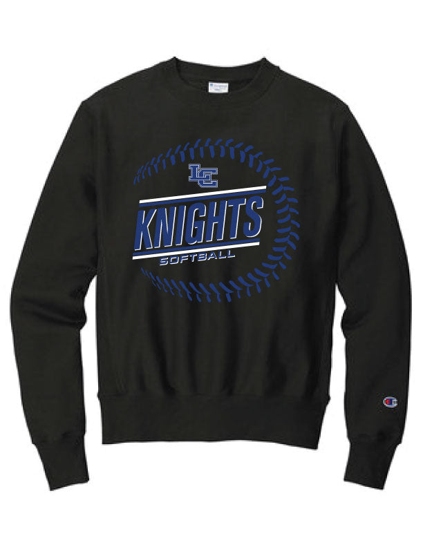 LC Knights Softball - Champion Crewneck Sweatshirt - Black – LC Sports