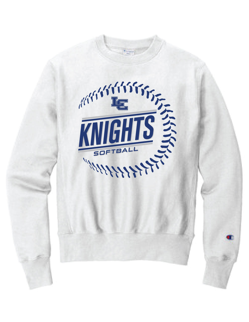 LC Knights Softball - Champion Crewneck Sweatshirt - White – LC Sports