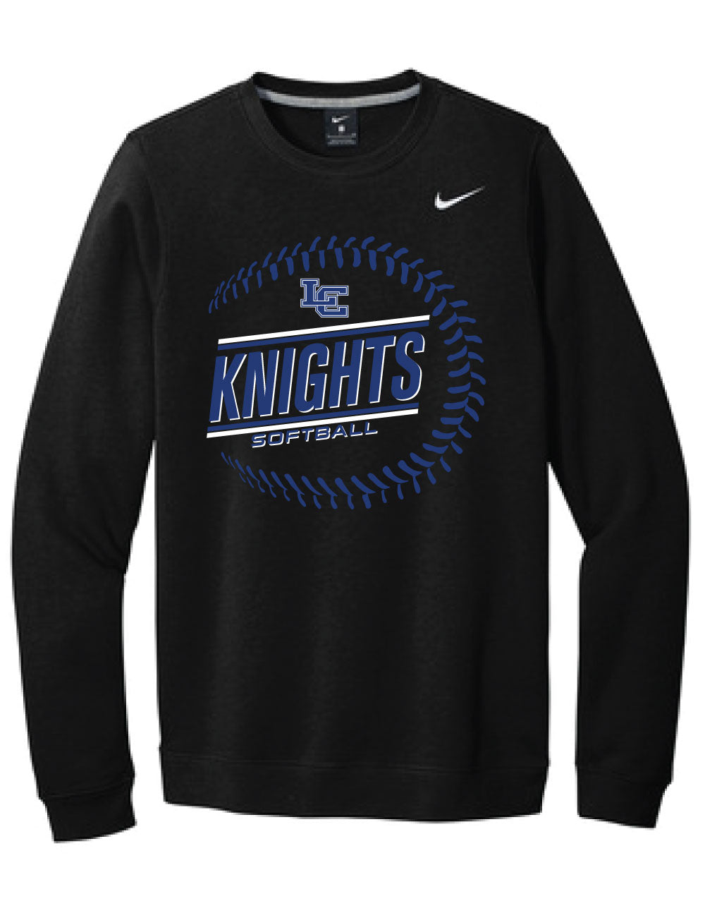 LC Knights Softball - Nike Club Fleece Crew - Black – LC Sports