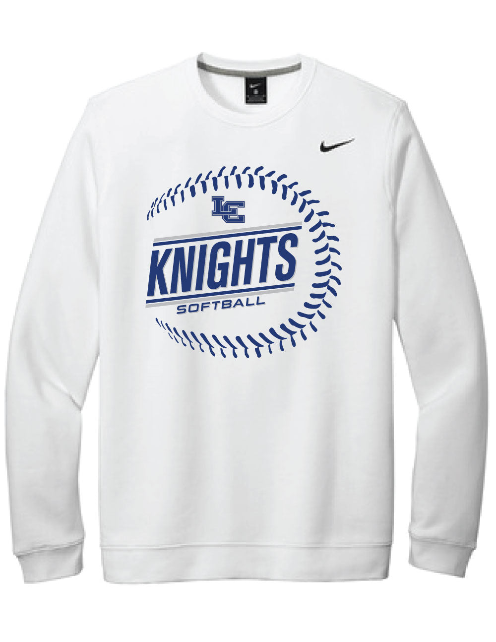 LC Knights Softball - Nike Club Fleece Crew - White – LC Sports