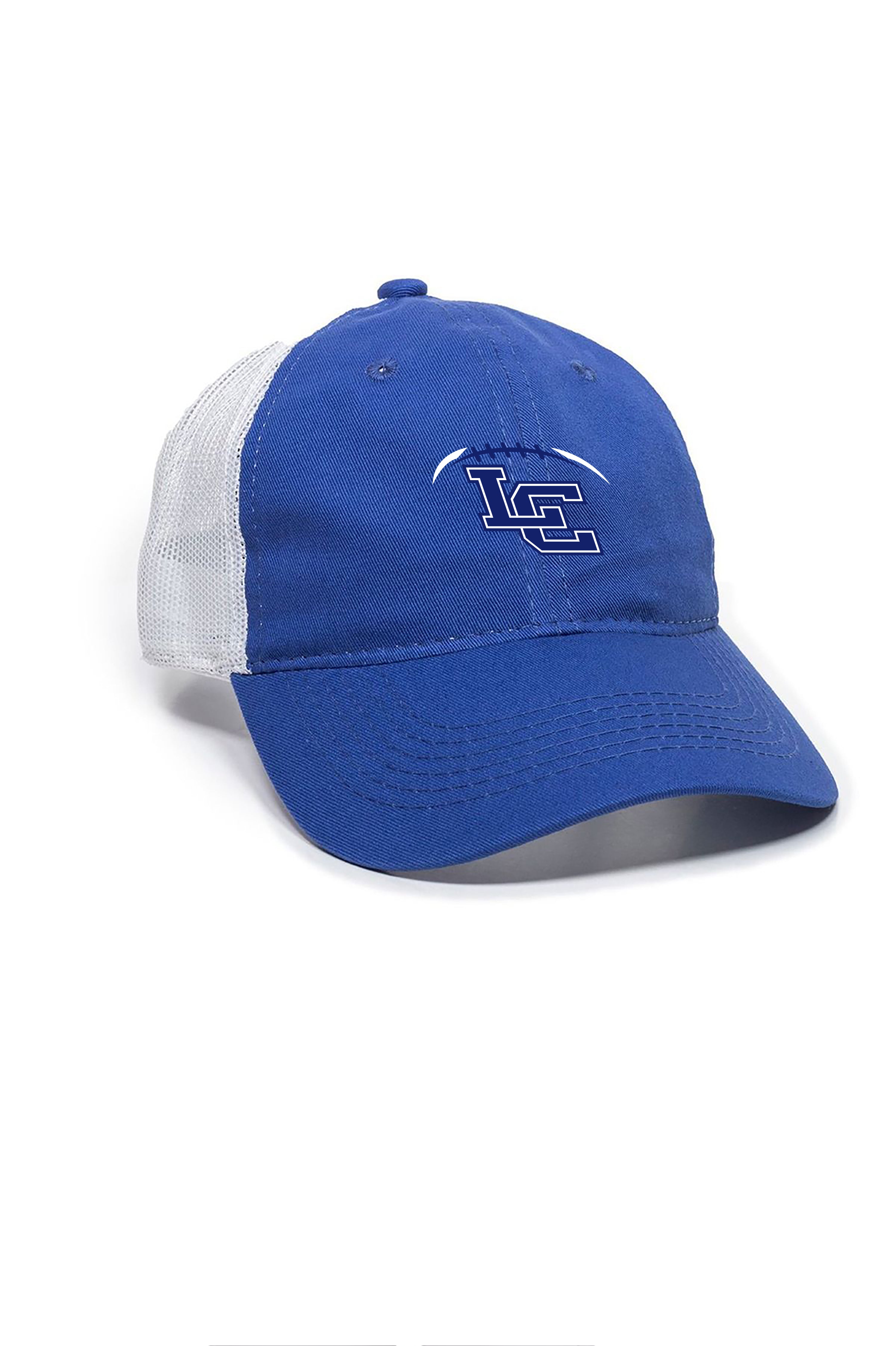 LC Football Embroidery - Unstructured Mesh Back Cap - Royal/White – LC ...